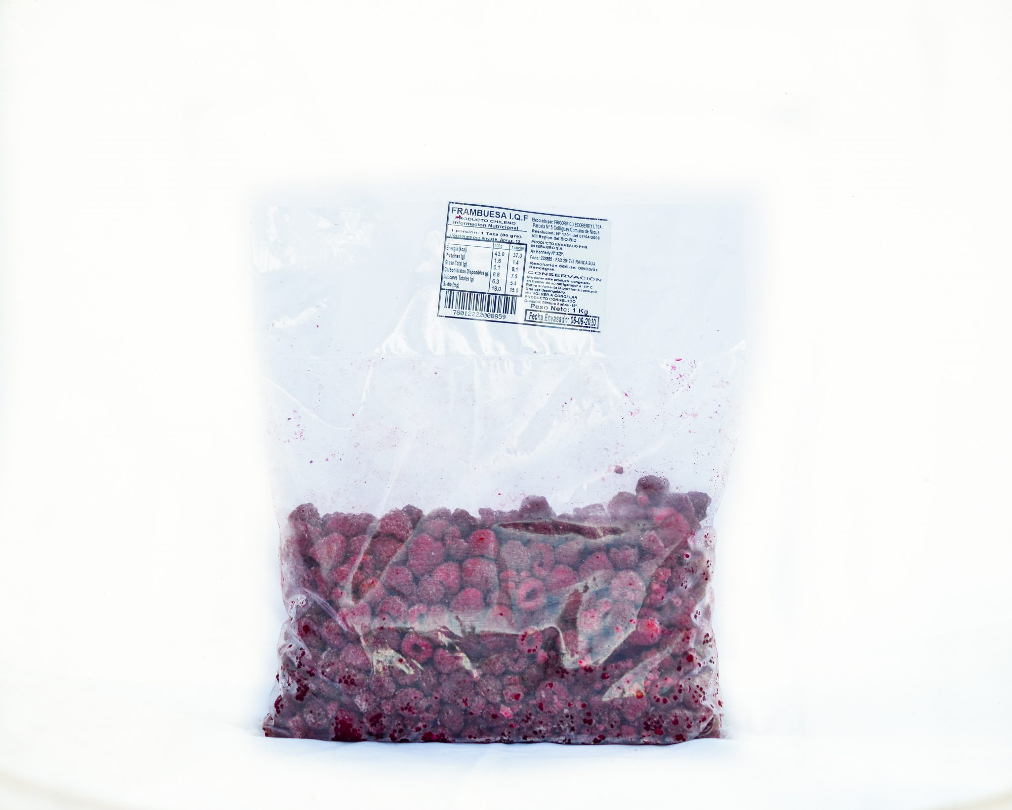 Frambuesas Congeladas (kg) - Pehuén Alimentos