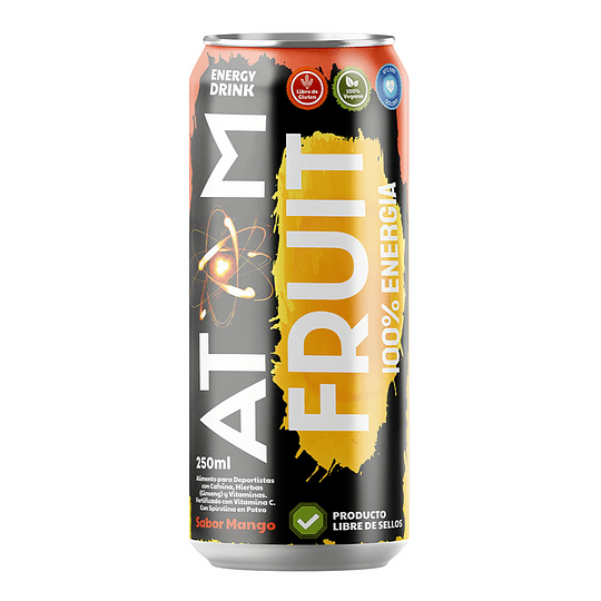 Bebida Energética Mango - Atom Fruit (250 ml) - Pehuén Alimentos